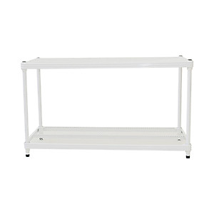 Design Ideas MeshWorks, 2-Tier Steel Shelving Rack, 440lb Capacity Per Shelf, White