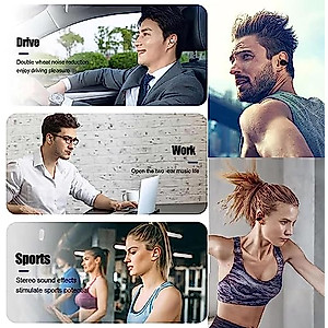 Bonibuds - Bonibuds Wireless Headphones Waterproof, Bone Conduction Earbuds, Wireless Ear Clip Bone Conduction Headphones for Running, Sports, Cycling, Driving (Black)