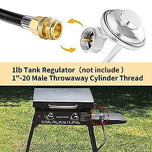 12 FT Propane Quick Connect Hose for RV to Gas Grill, 1/4" Quick Connect Hose Converter Replacement for 1 LB Throwaway Bottle Connects 1 LB Portable Appliance to RV 1/4" Female Quick Disconnect