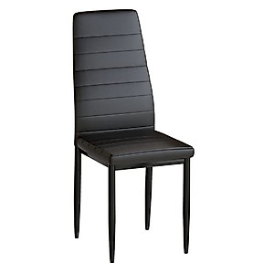 Lamerge Faux Marble Dining Table Set for 4,5 Piece Dining Room Table Set,Rectangular Table and 4 PU Leather Chairs for Living Room,Dining Room,Breakfast Nook,White&Black, (LMDT-wb)