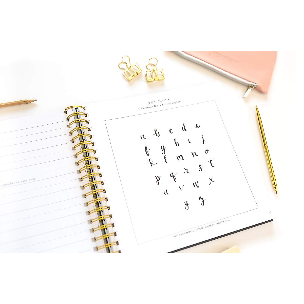 Pretty Simple Lettering: A Step-by-Step Hand Lettering and Modern Calligraphy Workbook for Beginners (Premium Spiral-Bound Hardcover)