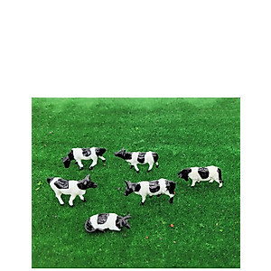 CWBPING 20pcs 1:87 HO Scale Model Painted Farm Animals Miniature Cows for Model Railway Layout Mini Model Farm Landscape Making