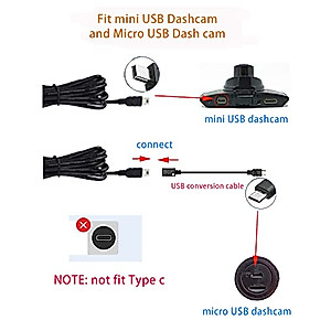 Dash Cam Hardwire Kit, 12V-24V to 5V Radar Detector Hard Wire, Gift 4 Fuse Tap Cable, Test Pencil and Installation Tool Car Camera Charger Power Cord