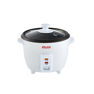 IMUSA USA GAU-00011 Electric Nonstick Rice Cooker 3-Cup (Uncooked) 6-Cup (Cooked), White