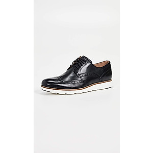 Cole Haan Men's Original Grand Shortwing Oxford Shoe, Black Leather/White, 11 Medium US