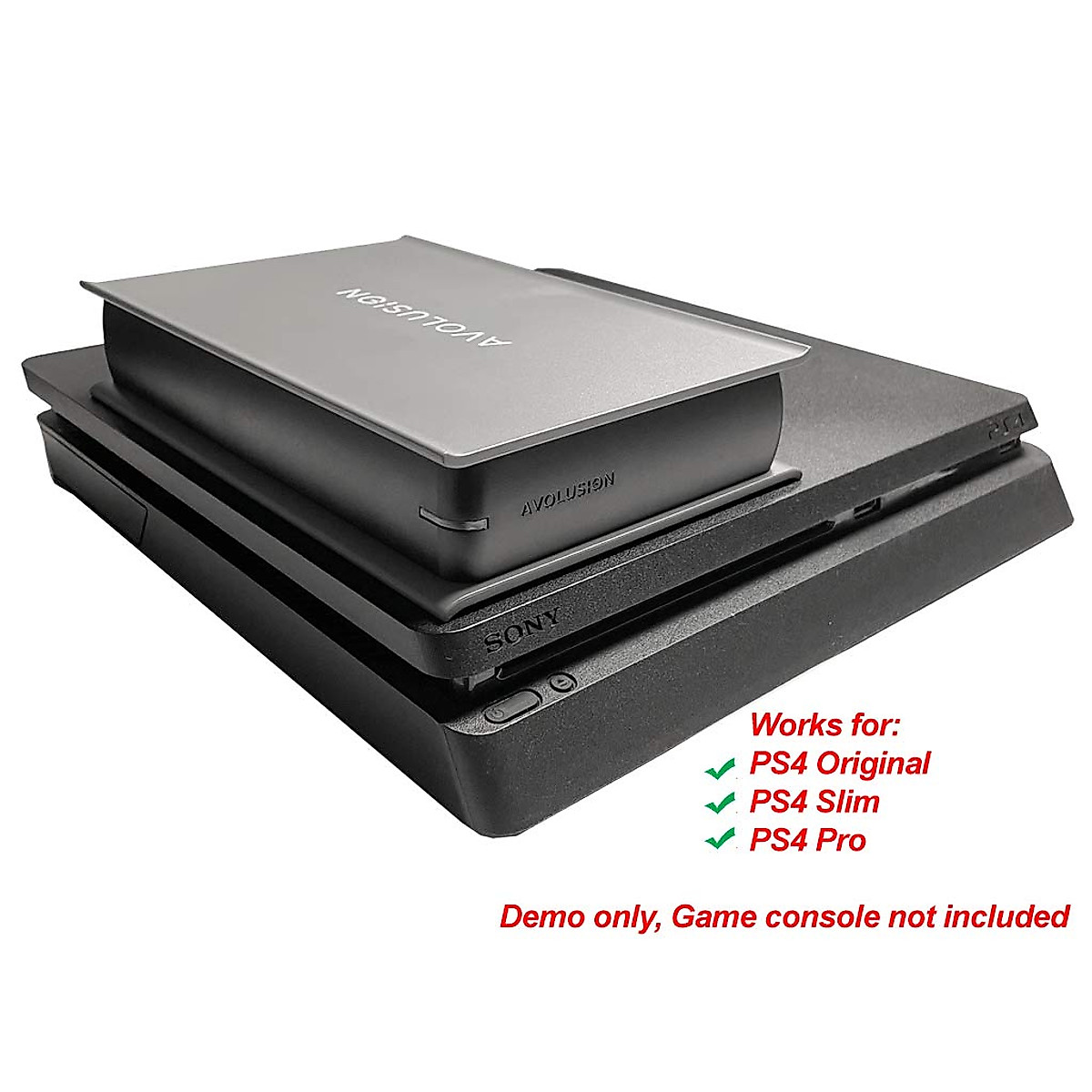 Avolusion PRO-5X Series 3TB USB 3.0 External Gaming Hard Drive Works for PS4 Original, Slim & Pro (Grey)