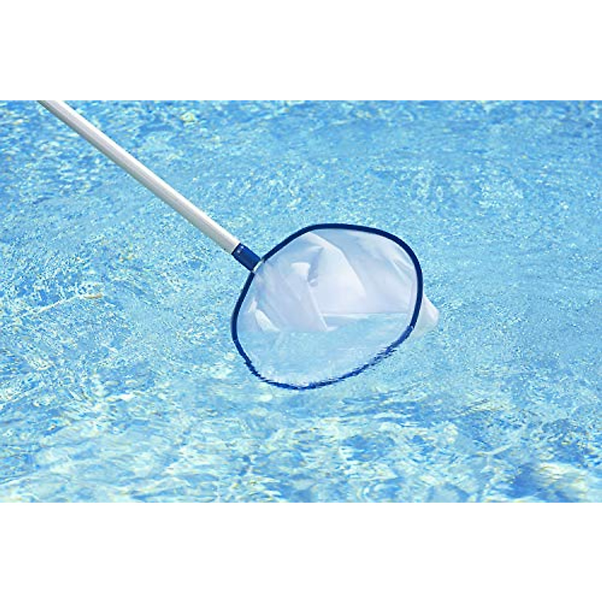 Poolmaster 21189 Finisher Swimming Pool Leaf Rake with Mesh Net, Classic Collection, Medium, White