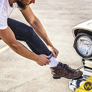 WANDER Men's Athletic Ankle Socks 3-8 Pairs Thick Cushion Running Socks for Men&Women Cotton Socks 7-9/9-12/12-15 (8 Pair A-white, Shoe Size: 9-12)