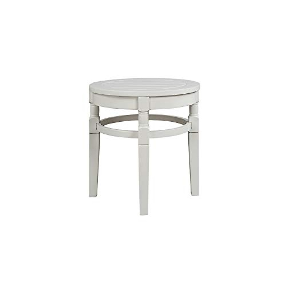 Pebble Lane Living All Weather Indoor/Outdoor Exclusive Elegant Hardwood Patio Round Side Table, 18" x 18" x 18", White