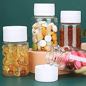 Othmro 20Pcs 200ml Plastic Bottles, Lab Cylindrical Chemical Reagent Bottle, Wide Mouth Laboratory Reagent Polyethylene Bottle, Sample Sealing Liquid Storage Container for Food Store White