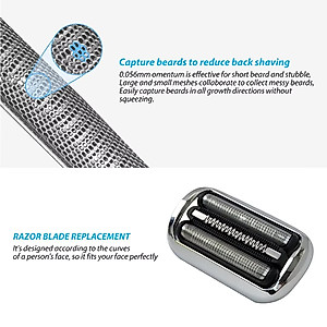 73S Silver Replacement Head &1 brush for Br-aun Series 5-6 50-R1000S 50-B1300S 50-R1320S 50-R1300S 50-M4000cs Razor Blade(Silver)