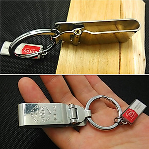 Linwnil Stainless Steel Keyring Security Belt Clip Key Chain,used in sports pants, clothes pockets,belt,Durable Multi-ring Key Holder (2)