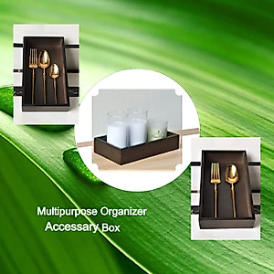 Kitchen Noble Bamboo Guest Towel Holder In Dark Walnut (9.75''x 5.50''x 2'') – Bathroom Napkin Tray – Organizer Box - For Desk, Bathroom, Dining Table, Kitchen Counter & Drawers (KN082522)