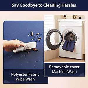 WEOAVRY Outdoor Deep Seat Cushions,24 x 24, Waterproof & Fade Resistant Patio Cushions for Outdoor Furniture, Deep Seat & Back Cushion with Secure Ties and Removable Cover, Blue