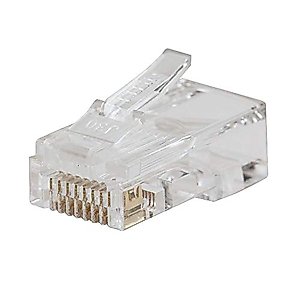 Klein Tools VDV826-703 Pass-Thru Modular Data Plug, RJ45 CAT6, Gold Plated, Pass Through Connectors 50-Pack