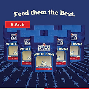CHEWY LOUIE Small White Bone 6pk - One Ingredient, Flavor Packed for Picky Eaters, All Natural, No Artificial Flavors or Chemicals, Long-Lasting, Superior Dental Support Dog Treats.