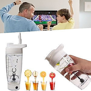 KesaPlan Self Mixing Mug Electric Protein Shaker Bottle, Protein Shaker Cup, 25 oz High-Torque Battery-Powered Blender Shake Bottle,Portable,Self-Stirring Mug for Various Powder (White)