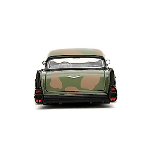 Big Time Muscle 1:24 1957 Chevrolet Bel Air Die-Cast Car, Toys for Kids and Adults(Army Green)