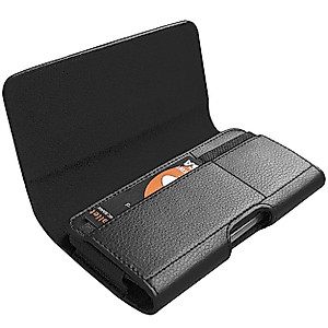 DeBin Large Case for Galaxy S23 Ultra S22 Ultra S21 Ultra Note 20 Ultra Note 10+ 9 8 A54 5G A53 A52 A51 A02s A03s Cell Phone Belt Holder Holster Pouch ID Card Slot Cover (Fits Phone with Case on)