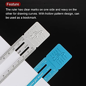 HARFINGTON 3pcs Straight Ruler 12cm Metric Aluminum Alloy Ruler Scale on Both Sides Hollow Design Bookmark Measuring Tool for Children Study Classroom Office, French Rose