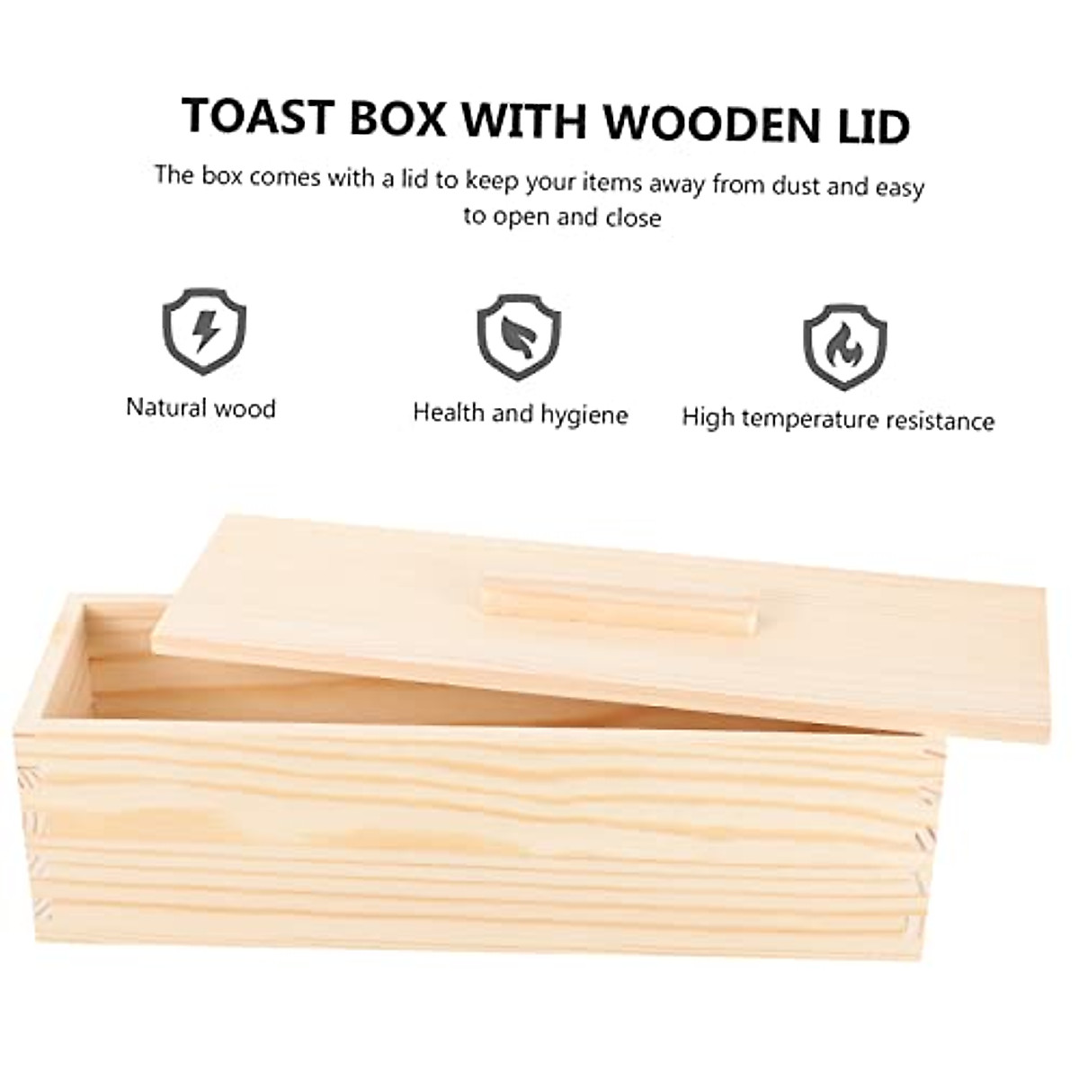 HAKIDZEL toast mold unfinished treasure chest wood bread container kitchen loaf pan nonstick bread pan wood bread bin soap container toast DIY baking mold wooden with cover baking tools