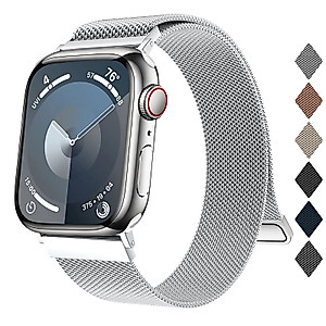 Patented Milanese Loop Compatible with Apple Watch Band 46mm 38mm 40mm 41mm 42mm 44mm 45mm 49mm for Women Men, Magnetic Bands Compatible with iWatch Series 10 9 8 7 6 5 4 3 SE Ultra 2 1