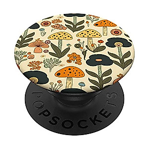 Cottagecore Mushroom Flower Hippie 60s 70s Aesthetic Style PopSockets Swappable PopGrip
