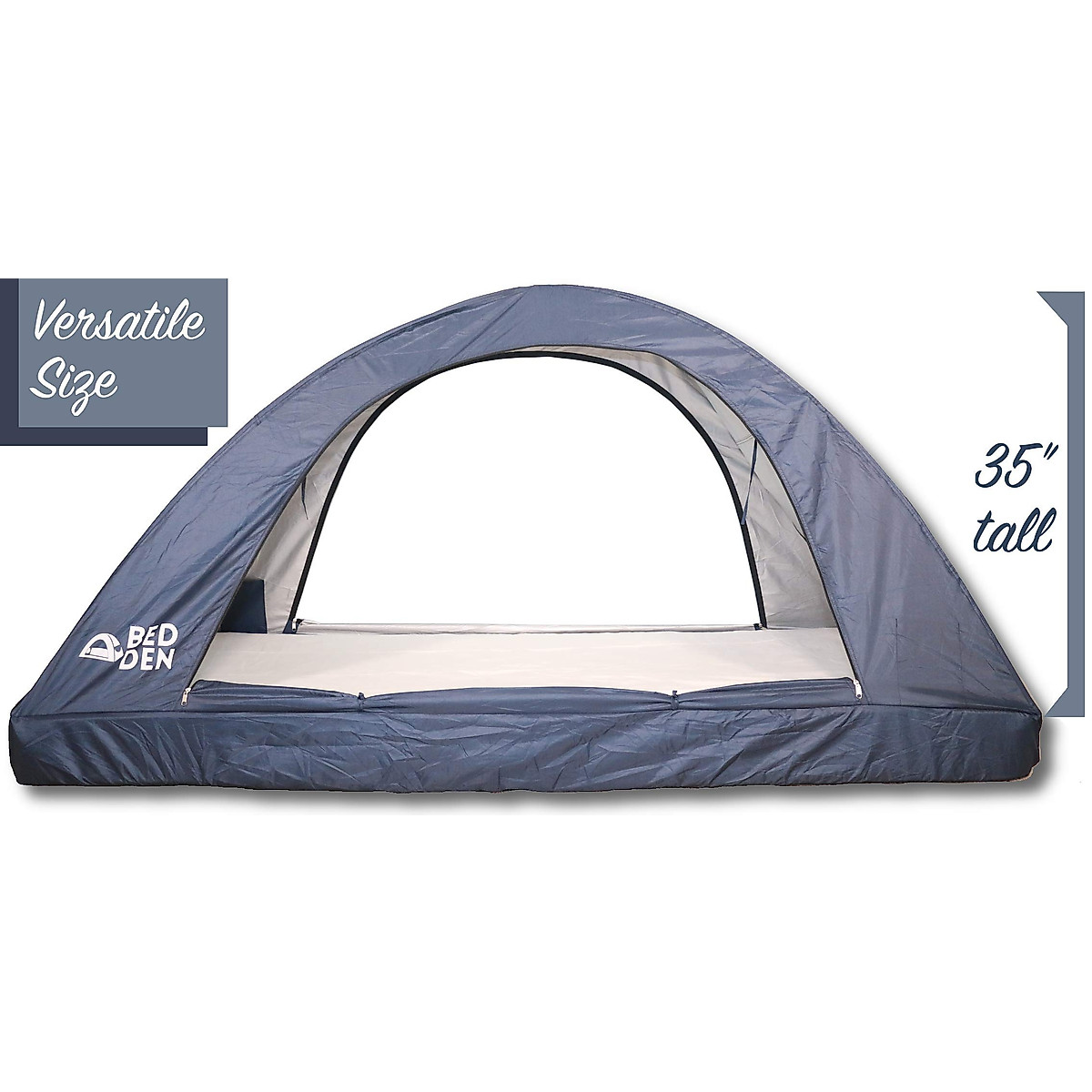 Bed Den - Foldable Privacy Bed Tent Canopy Twin XL (79.5" L x 37.4" W x 35" H) Pop Up College Dorm Room Kids Cozy Sleep Better