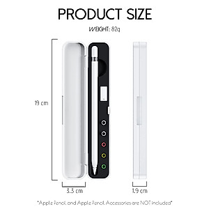 Carrying Case for Apple Pencil 2nd Gen and 1st Generation - Storage Box with Lid - Pen Protective Case for iPad Pencil - Holder Accessories - Shock-Absorption (Black)