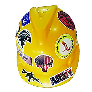 TreeArm Hard Hat Stickers Set of 32 Funny Water Proof Helmet Sticker and Decals with American Flag for Hard Hats Construction Helmet and Tool Box 2.5-3.5 Inch Size