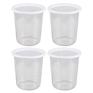 AnnkkyUS 4 Pack 2.5 Gallon Clear Trash Can, Round Plastic Wastebasket