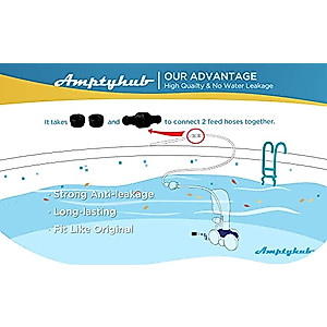Amptyhub 3900 Sport, 280, 380 Pool Cleaner Hose Swivel D21 Replacement For Zodiac Polaris 3900 Sport, 280 Black Max F5B, TR35P Pool Cleaners (3 Pack)