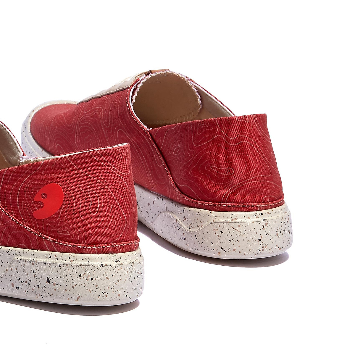 UIN Women's Fashion Sneakers Lightweight Walking Casual Slip Ons Comfortable Canvas Art Painted Travel Shoes Cadiz Ⅶ Burnt Ochre (9.5)