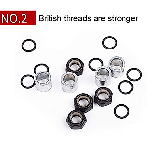 Metal Spacer Washer, Hardware Set Repair Nuts Kit for Skateboard Bearing Spacers and Truck Washers Speed Rings Longboard Accessories Parts