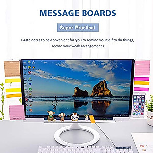 Barelove Multifunction Clear Computer Monitor Memo Boards, Set of 2 (Left & Right) Acrylic Screen Message Pad Side Panel Phone Holder, Utility Organizer for Office Desktop, with 1 Pack Sticky Notes