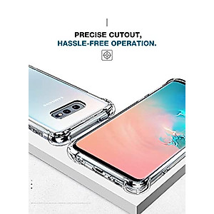 KIOMY Galaxy S10E Case Ultra Crystal Clear Shockproof Bumper Protective Phone Cover Hybrid Design Hard PC Back with Flexible TPU Raised Bezel & Enhanced Corners for Samsung Galaxy S10e Slim Fit Skin