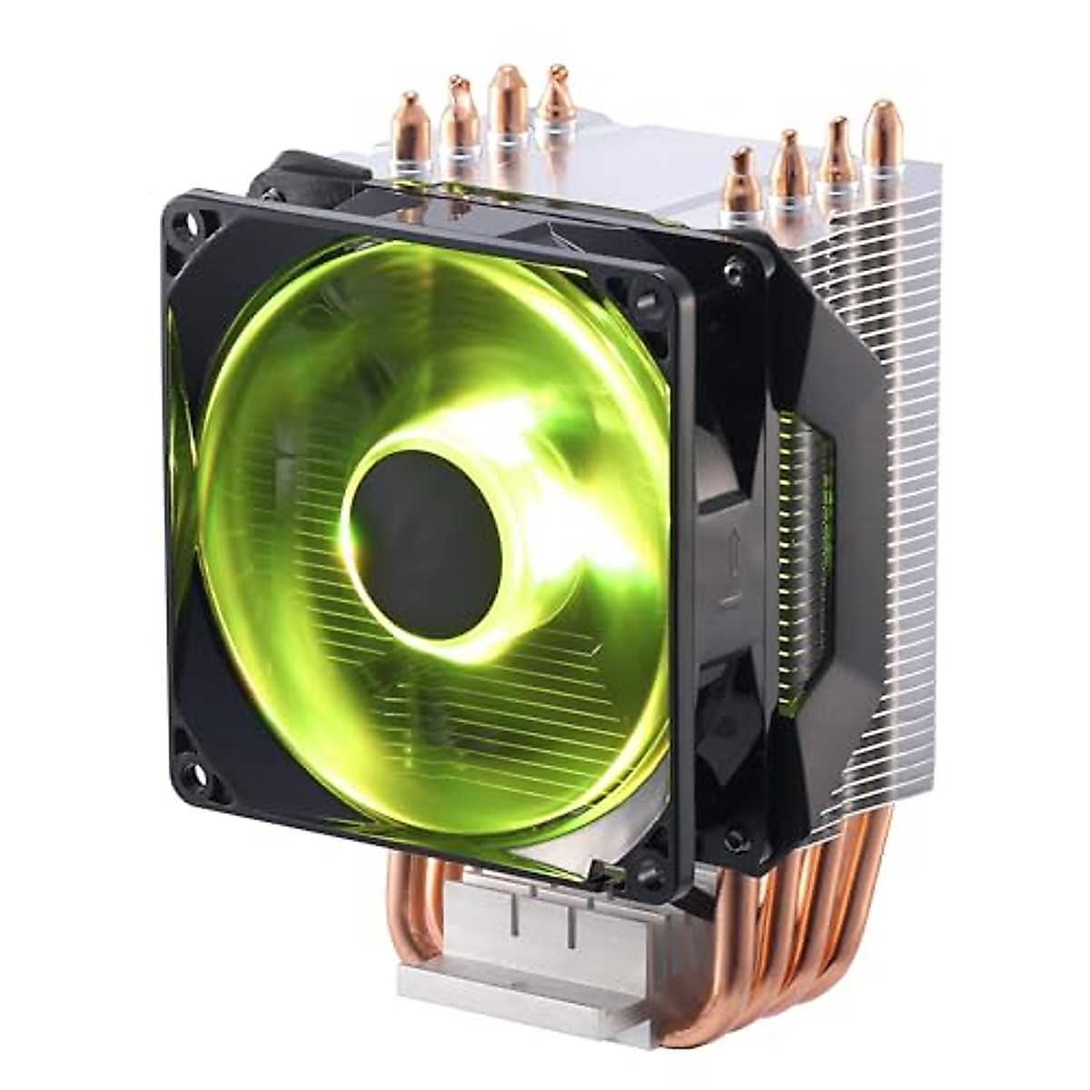 Amazon Basics Computer Cooling Fan with Cooler Master Technology, CPU Air Cooler, 4 Heat Pipes, RGB LED PWM, ‎4.02 X 3.28 X 4.96 Inch, Aluminum Fins