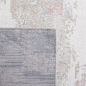Safavieh Bayside Collection Machine Washable 8' x 10' Ivory/Grey Pink BAY128A Modern Contemporary Living Room Dining Bedroom Area Rug