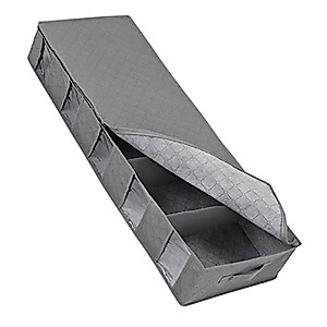 STOBAZA 1pc box Container Bed Bins Storage Quilt Dividers Capacity Clothes Gray Under Bags Non-woven Zipper and Shoe Divider Cloth for with Toys Clothing Practical Case