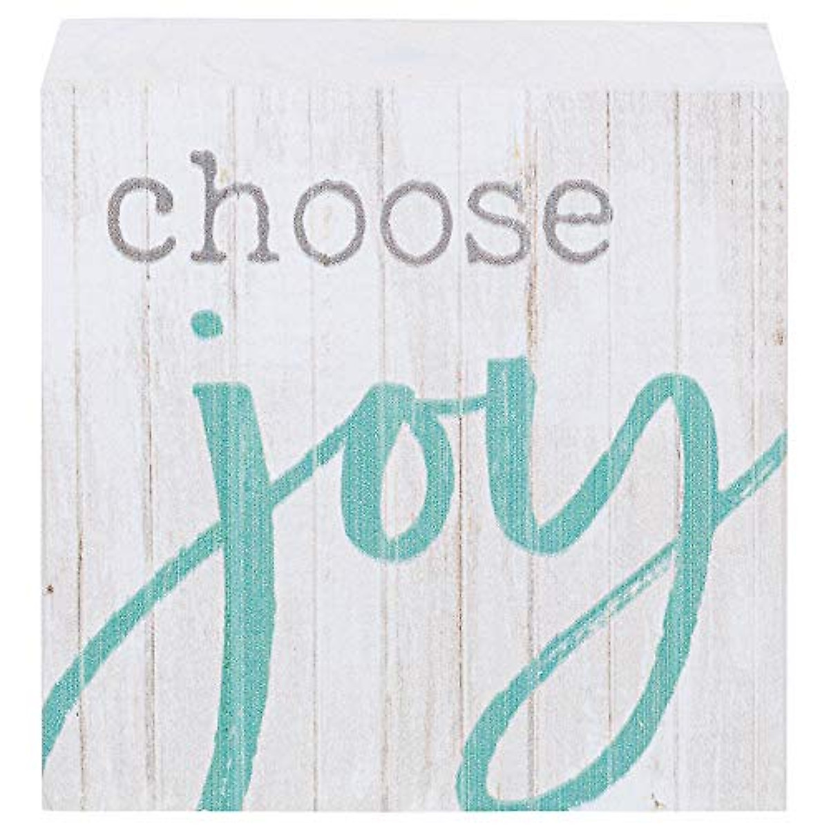 P. Graham Dunn Choose Joy Whitewash 3.5 x 3.5 Inch Pine Wood Tabletop Block Sign