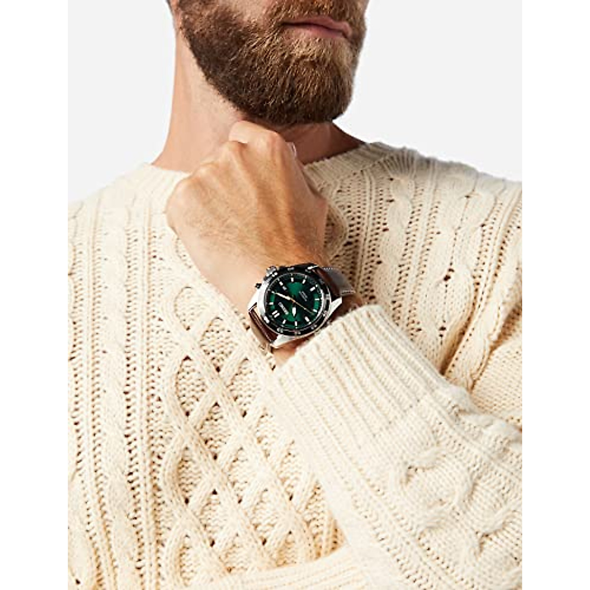 SEIKO Mens Analogue Kinetic Watch with Leather Strap SKA791P1