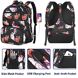 MATEIN Lunch Backpack for Women, Insulated Cooler Backpack with USB Charging Port, Water Resistant Lunch Box Backpack with Laptop Compartment Fits 17 Inch Computer Backpack Daypack for Picnic Travel