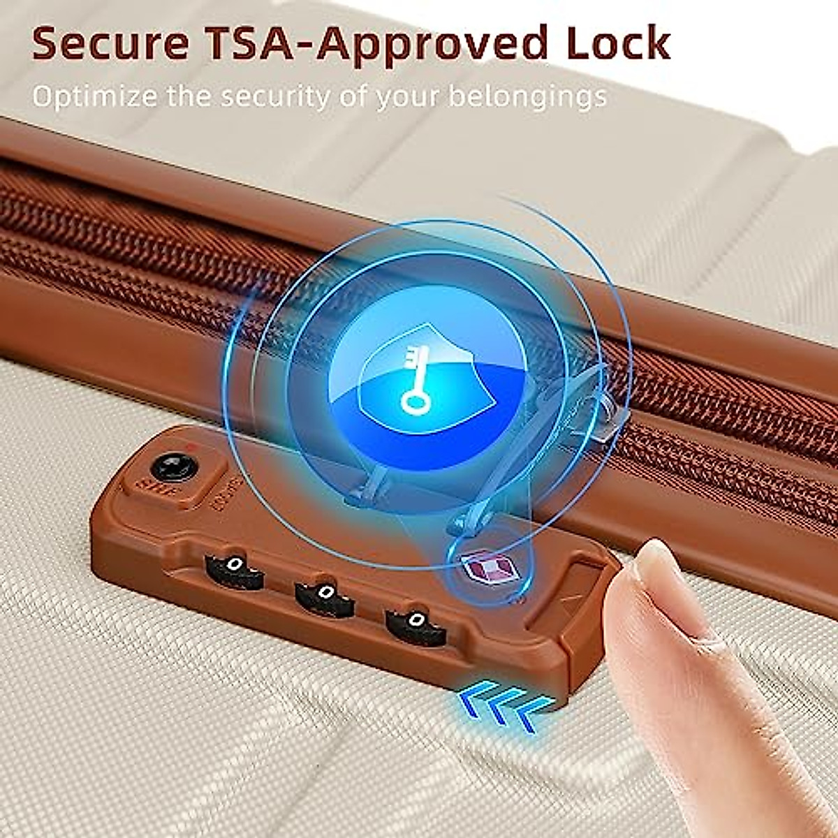 LARVENDER Luggage Sets 4 Piece, Expandable Luggage Hardside Suitcases Set with Double Spinner Wheels, Durable Lightweight Travel Luggage Sets Clearance with TSA Lock, Cream White (18/20/24/28)"