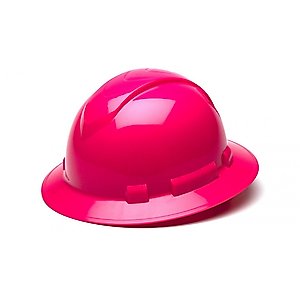 Pyramex Ridgeline Full Brim Hard Hat 6 Point Ratchet Pink