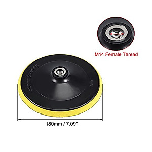 uxcell 7" Hook and Loop Backing Pad Sanding Polishing Backer Plate with M14 Female Thread for Random Orbit Sander Polisher Buffer