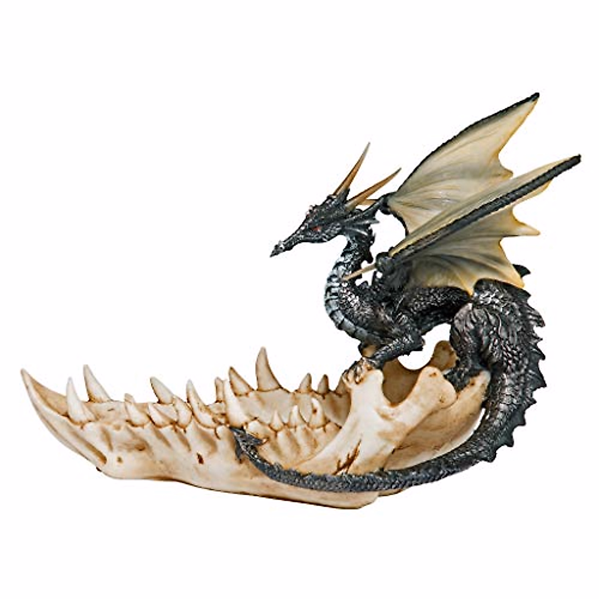 Design Toscano QS91305 Jaw of the Dragon Offering Dish Gothic Statue, 9 Inch, Polyresin, Full Color