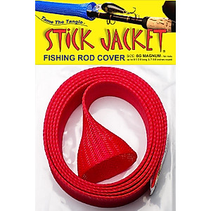 RITE-HITE Orin Briant Stick Jacket Fishing Rod Covers - Magnum Spinning; for trolling & jigging rods, musky, lake trout, catfish & many salt water species. (Red)