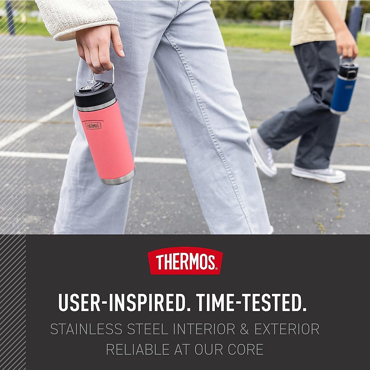 THERMOS ICON SERIES Insulated Water Bottle with Straw Lid - 18 Ounce, Seafoam - Stainless Steel Vacuum Insulated Water Bottle with Straw Lid