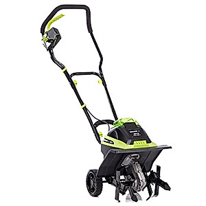 Earthwise Power Tools by ALM TC70040EW 11-Inch 40-Volt Lithium-Ion Cordless Electric Tiller/Cultivator, 4Ah Battery & Charger Included, Green