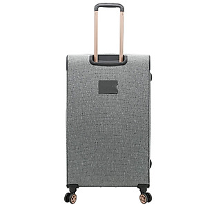 kensie Women's Hudson Softside 3-Piece Spinner Luggage Set, Heather Gray, (16/20/28)